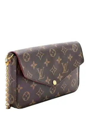 LOUIS VUITTON Felicie Pochette Monogram Canvas Brown