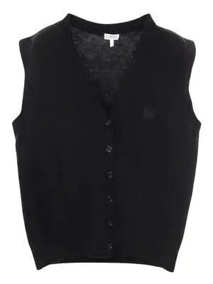 Loewe Anagram Knit Wool Vest - Black