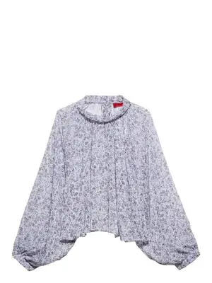 Max & Co. Crepe Floral Printed Blouse - Brown