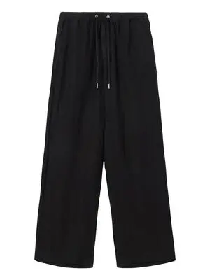 ALLSAINTS Linen Straight Trousers - Black