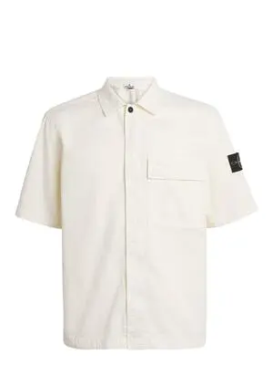 Stone Island Stretch-cotton Twill Shirt - Ivory