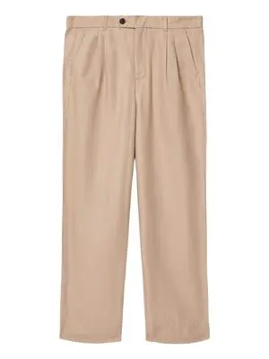 ALLSAINTS Cotton Pleated Roland Trousers - Brown