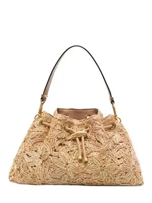 JIMMY CHOO Medium Chin Flower-raffia Tote - Neutrals