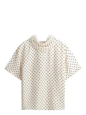 Cos Draped Scarf-detail Top - White