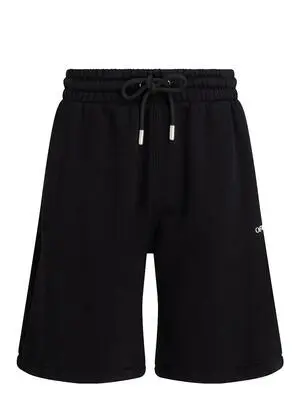 Off-White Printed French Cotton-terry Shorts - Black