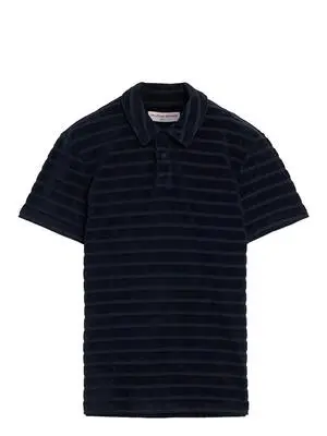 Orlebar Brown Doran Striped Cottonterry Polo Shirt - Navy