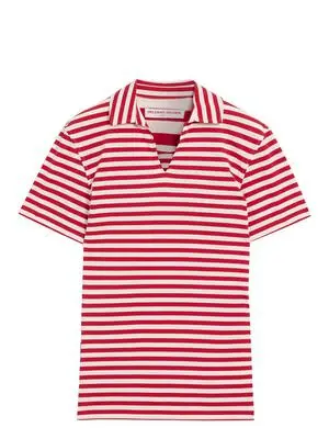 Orlebar Brown Mayer Striped Cottonjersey Polo Shirt - Red