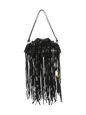 ALEXANDER MCQUEEN Manta Fringe Leather Clutch