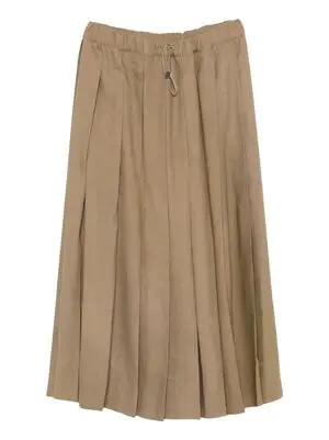 Fabiana Filippi Drawstring-fastening Pleated Midi Skirt - Brown