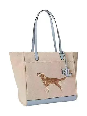 Ralph Lauren Large Cameryn Dog-embroidery Tote Bag - Neutrals