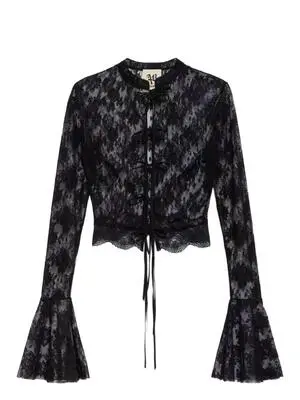 ANIYE BY Chemisette Era Cropped Blouse - Black