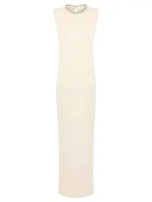 Elisabetta Franchi Jewelled Sleeveless Maxi Dress - Neutrals