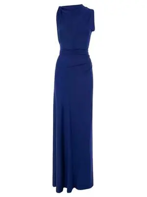 Victoria Beckham Sleeveless Draped Maxi Dress - Blue