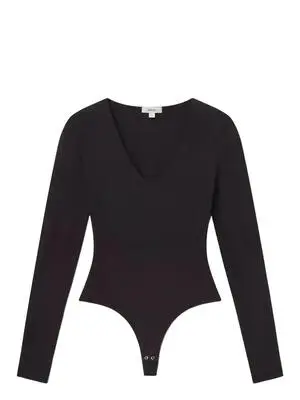 AGOLDE Long-sleeve V-neck Bodysuit - Black