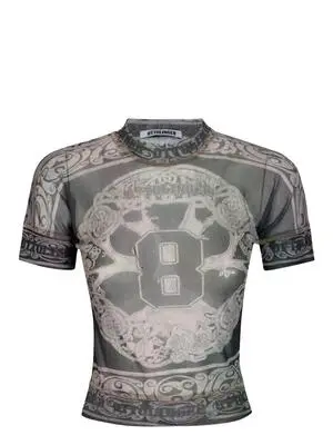 Ottolinger Graphic-print Mesh T-shirt - Grey
