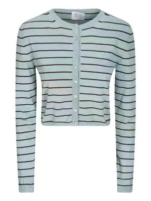 BE YOU Striped Cardigan - Blue