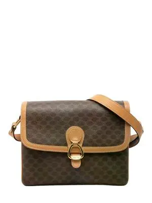 Celine 2012 Macadam Coated Canvas Crossbody Bag - Brown