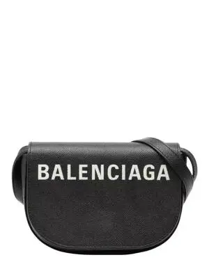 Balenciaga Grained Calfskin Logo Ville Day Xs Crossbody Bag - Black