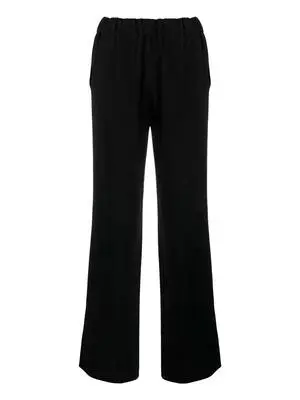 Alberto Biani Flared Crepe Trousers - Black