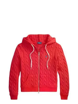 Polo Ralph Lauren Zip-up Cable Knit Cardigan - Red