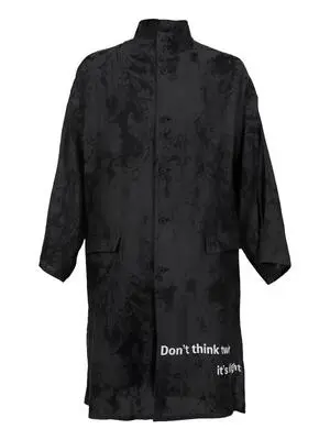 Yohji Yamamoto Floral Buttoned Coat - Black