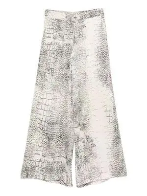 NUDE Animal-print Wide-leg Trousers - Neutrals