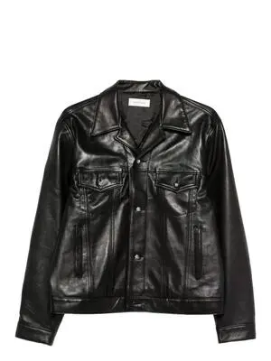 ERNEST W. BAKER Multiple-pockets Leather Jacket - Black