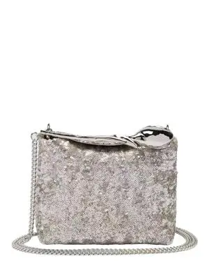 Erdem Mini Bloom Sequined Tote Bag With Tulip Handle - Silver
