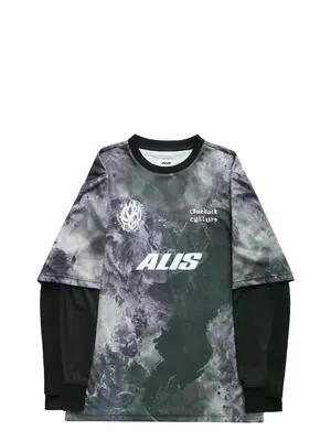 ALIS Graphic Print Layered Sweatshirt - Grey