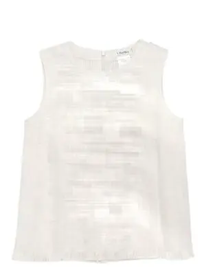 Max Mara Anika Fringed Round-neck Top - Neutrals