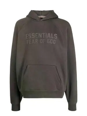 Fear Of God Essentials Logo-print Hoodie - Green