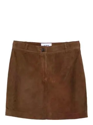 Alpha Studio Suede Mini Skirt - Brown