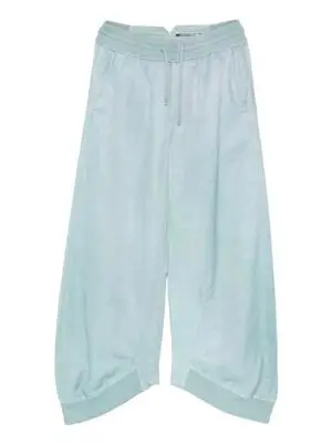 European Culture Ribbed Drawstring Trousers - Blue