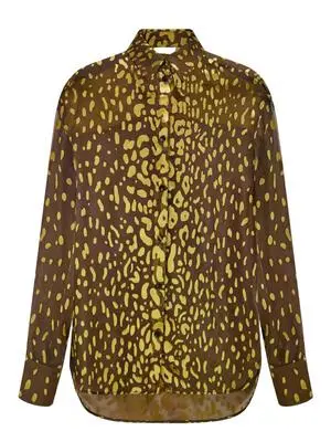 FERRAGAMO Devoré Georgette Shirt - Brown