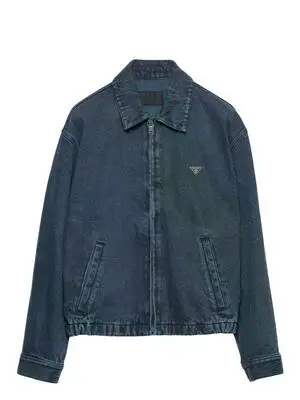 Prada Moleskin Blouson Jacket - Navy | Editorialist