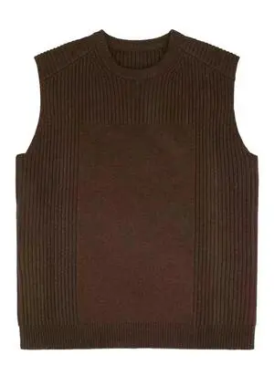 ENTIRE STUDIOS Block Ribbed Vest - Brown