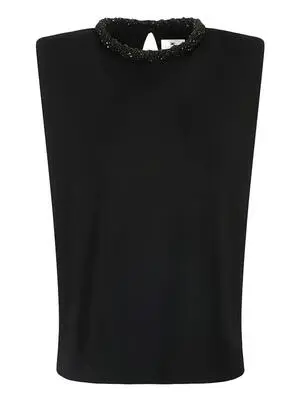 Elisabetta Franchi Jewel-embellished Top - Black