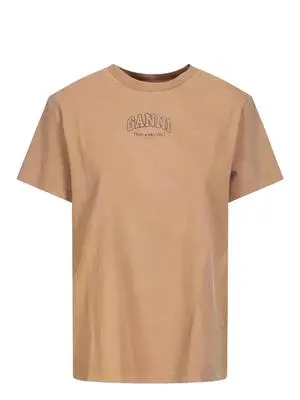 GANNI Essentials Washed-effect Tee - Neutrals