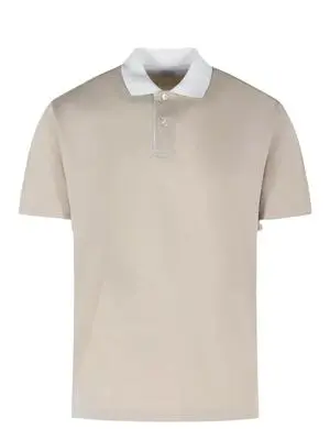 Eleventy Half-button Short-sleeve Polo Shirt - Neutrals