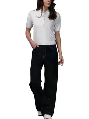 MOORER Rigel-w18 Ribbed Knit Polo Shirt - White