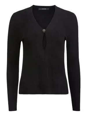 TOCCIN Dion Button V-neck T-shirt - Black