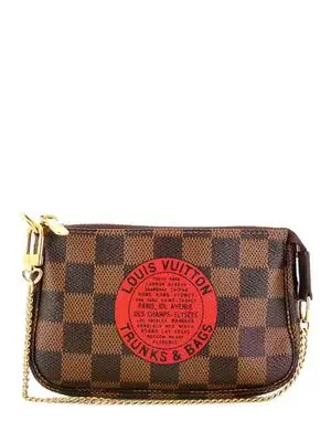 LOUIS VUITTON Pochette Accessoires Limited Edition Damier Mini Clutch - Brown