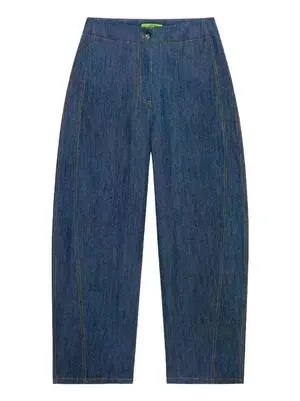 Shanghai Tang Contrast-stitch Jeans - Blue