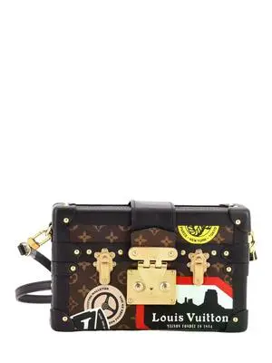 LOUIS VUITTON Petite Malle Handbag Limited Edition Monogram Canvas - Brown