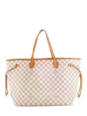 LOUIS VUITTON Neverfull Damier Gm Tote Bag - White