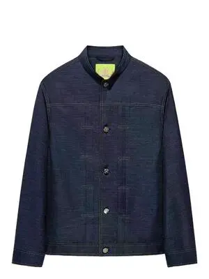 Shanghai Tang Button-up Denim Jacket - Blue