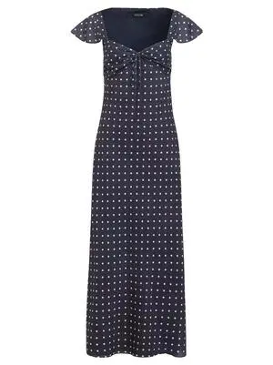 TOCCIN Marcella Polka-dot Slip Midi Dress - Blue