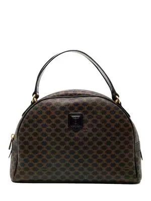 Celine 1998 Macadam Coated Canvas Dome Handbag - Brown
