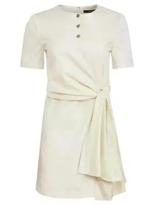 TOCCIN Leoni Tie-front Mini Dress - Neutrals