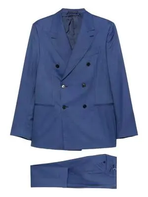 Caruso Double-breasted Suit - Blue